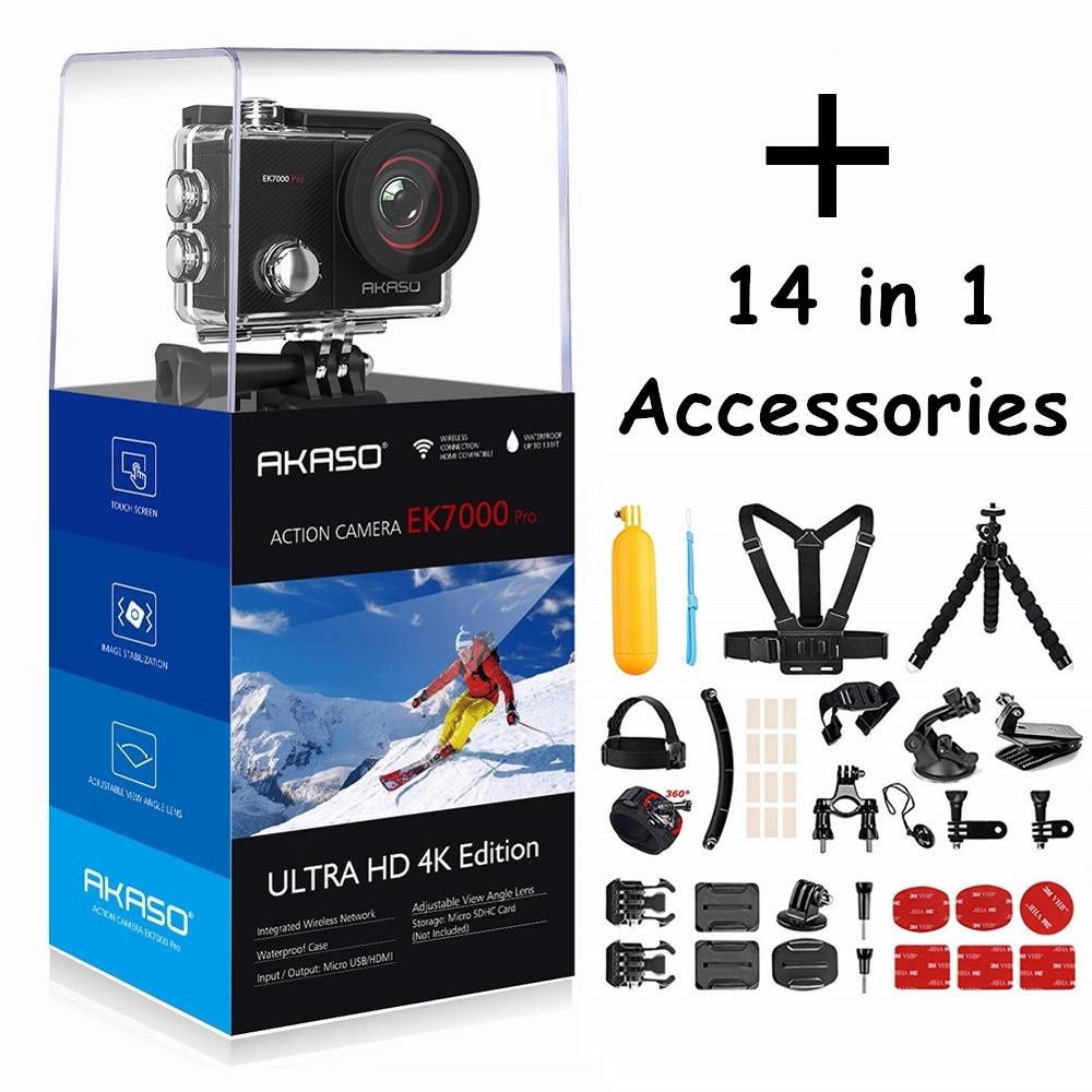 AKASO EK7000 Pro 4K Action Camera 16MP Action Camera with 2" Touch ...