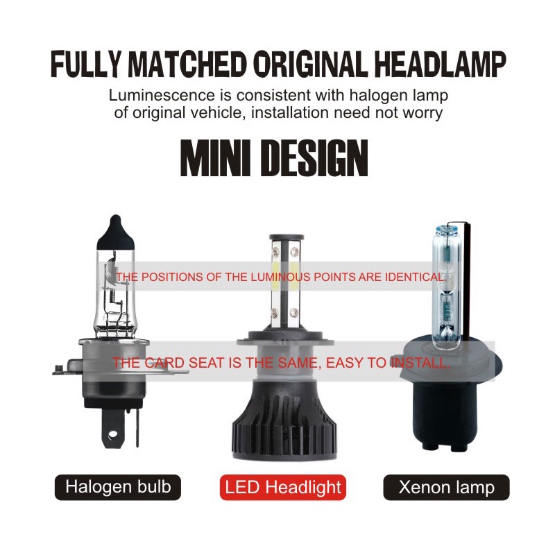 หลอดไฟหน้า LED 6000K 12V-32V สีขาวสว่าง Qty 2 สําหรับ Nissan NAVARA NP300 D40 2004 to 2022 ...