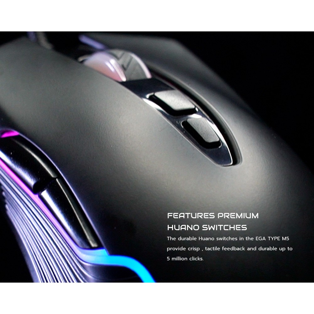 EGA Type M5 Gaming Mouse เมาส์เกมมิ่ง เมาส์มาโคร Mouse Macro 6400 DPI ...