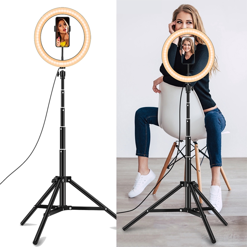 12inch (32cm) Selfie Ring Light with Tripod Stand LED Phone Tripod and ...