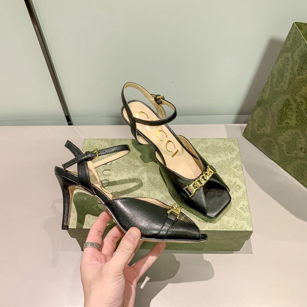 2021 Women Shoes GUCCI new chain sandals stiletto strolled essential ...