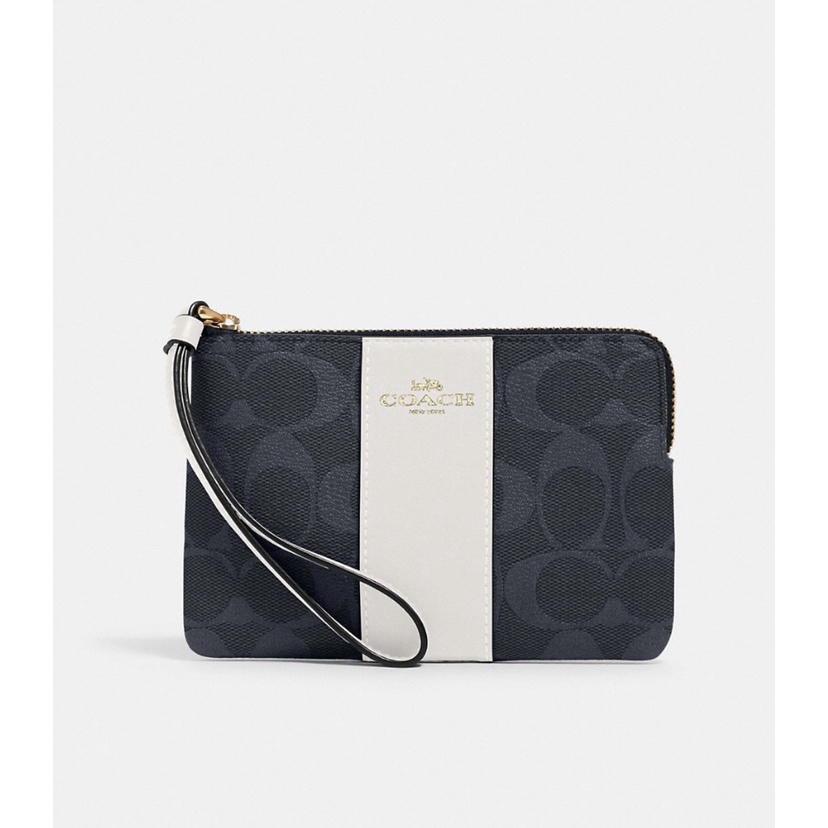 พร้อมส่ง แท้ New Coach คล้องมือ 1 ซิป S CORNER ZIP WRISTLET (COACH ...