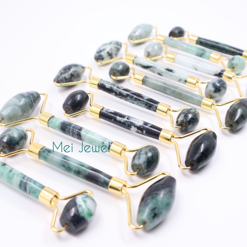 Jadeite Jade Roller หยกเจไดต์ หยกพม่าแท้ กลิ้งนวดหน้าหยกแท้100 - mei13789 - ThaiPick