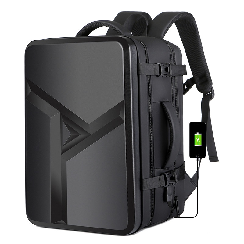 Large capacity hard shell backpack men39s USB business expansion ...