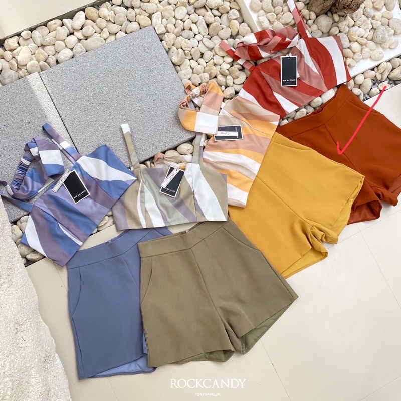 รุ่นนี้ขายดี ROCKCANDY First date set Top Pants ได้3 ชิ้นแถมผ้าโพกหัว - rockcandyofficial - ThaiPick