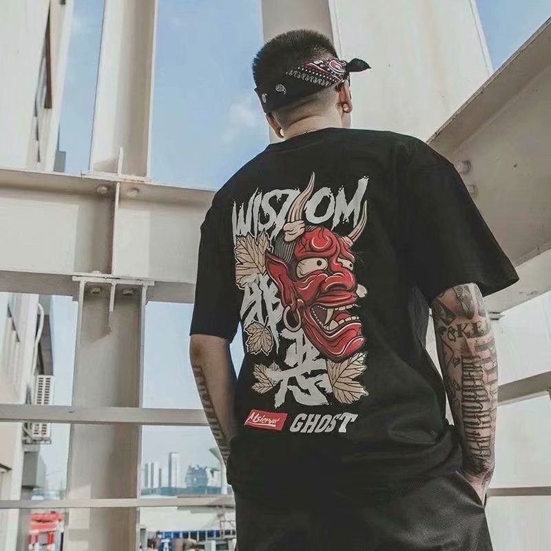 (Size S-8XL)Short T shirt men and women summer cotton shirt Fashion Oversize Hip hop Devil ...