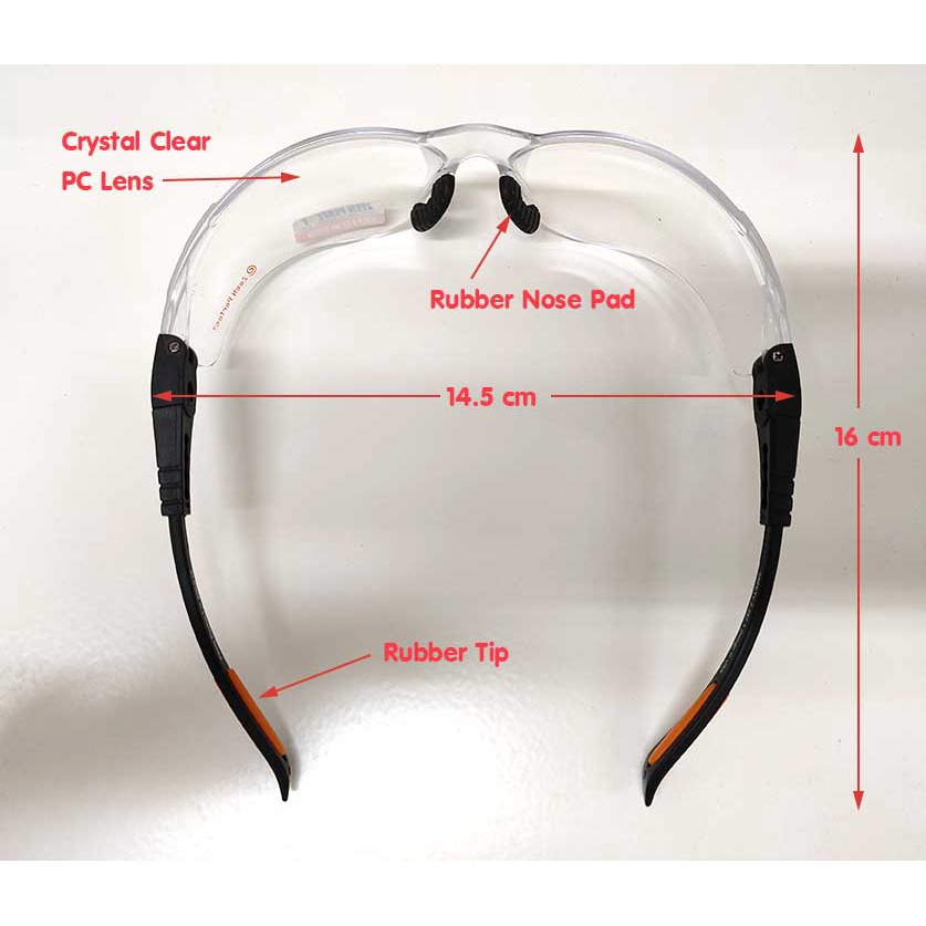 แว่นตาเซฟตี้ ZEEN PERFECT SAFETY GLASSES UV400 กันลม กันฝุ่นงานก่อสร้าง ...