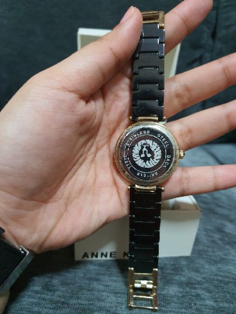 ANNE KLEIN นาฬิกาข้อมือผู้หญิง รุ่น AK-1018BKBK สีดำ(มือสองของแท้100% ...