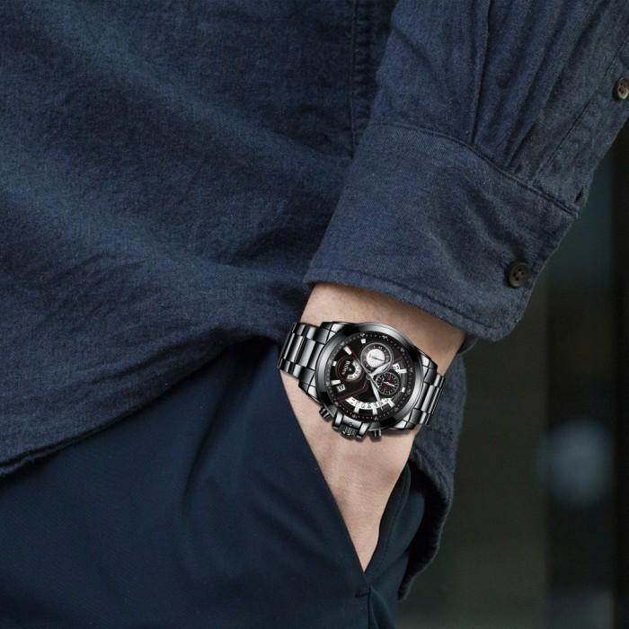 นาฬิกาข้อมือควอตซ์แฟชั่น สายแสตนเลส สีเงิน สไตล์นักธุรกิจ สําหรับสุภาพบุรุษ - elasorean1s.th ...