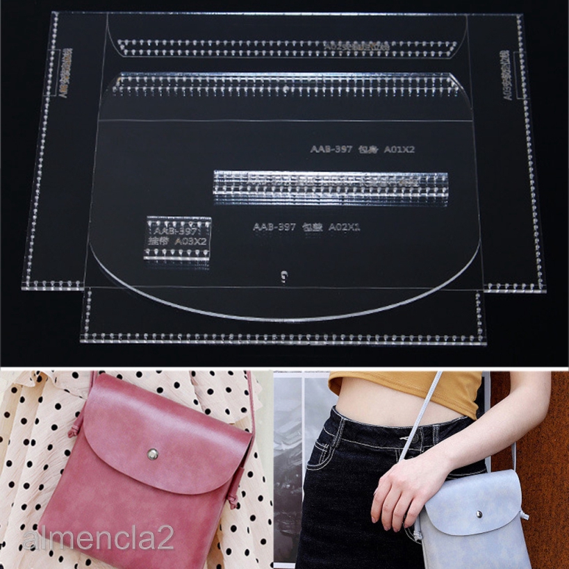 4pcs Acrylic Template Leather Crafts Mini Bag Pattern Stencil Set DIY ...