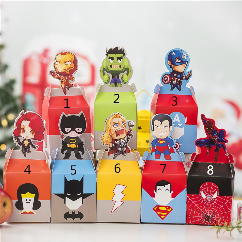 12pcs The Avengers Candy Box Cartoon Superhero Spiderman Batman ...