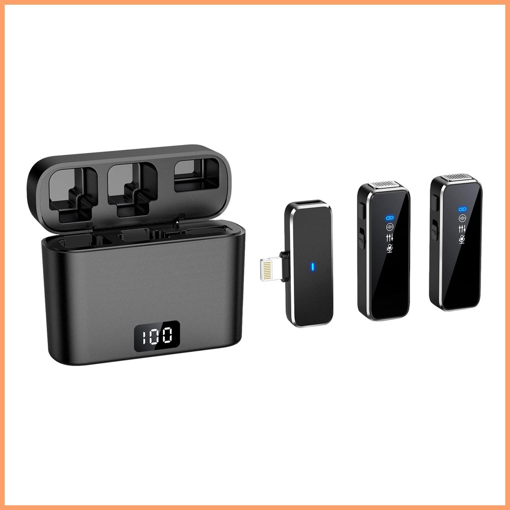 3-in-1 Wireless Lavalier Microphone for AndroidCamera Plug-Play 2.4GHz Lapel Mic for Video ...