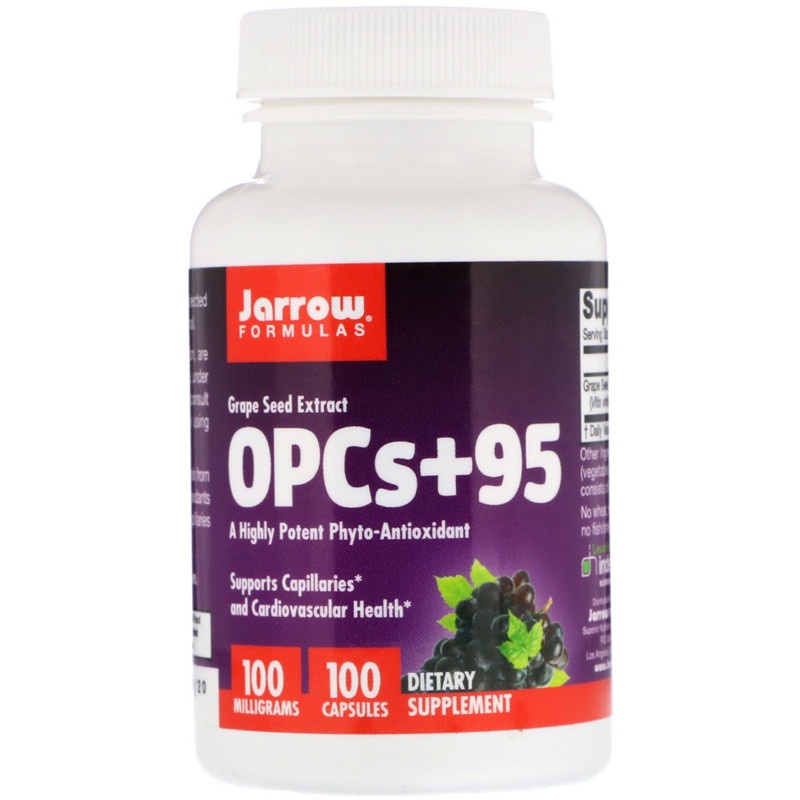 สูตรจาร์โรว์ OPCs+95 Proanthocyanidin Grape Seed Extract 100 Capsules ...