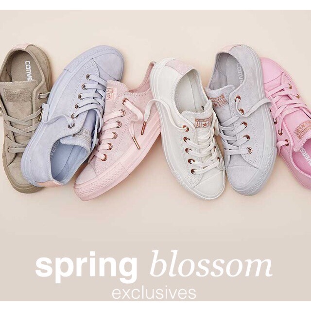 ส่งต่อ แท้????% Converse Spring Blossom Exclusives หนังกลับ UK6 ...