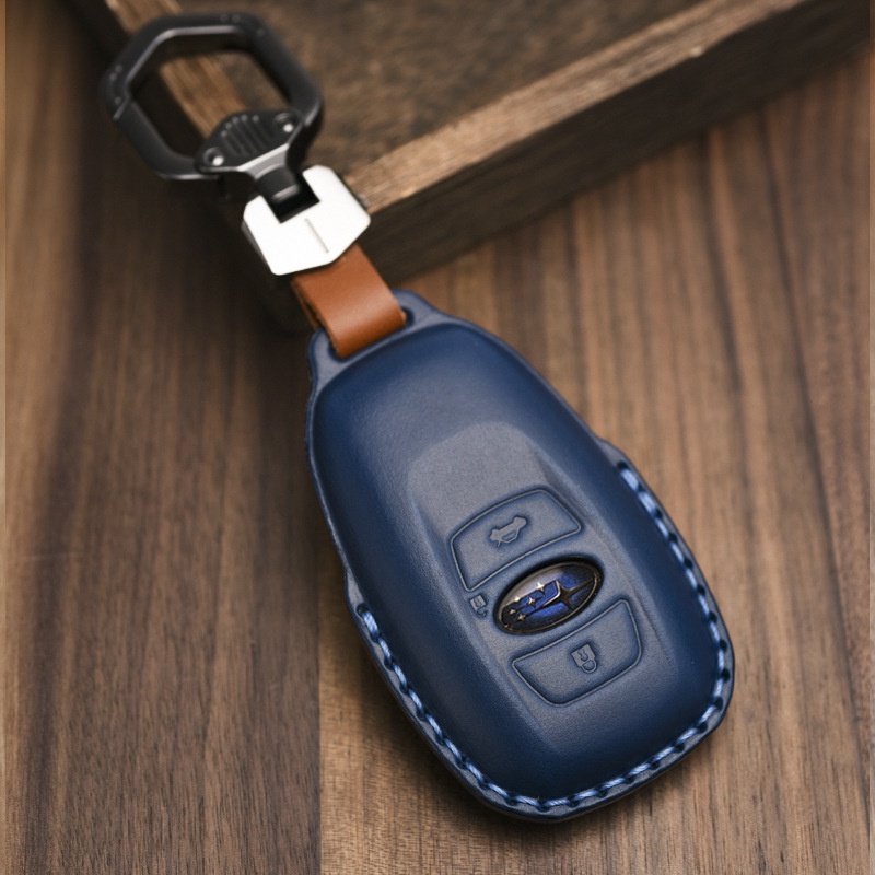 Luxury Genuine Leather Car Key Cover Case Fob Protector for Subaru ...