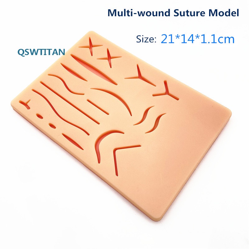 ๑Silicone Wounds Training Teaching Model Reusable Surgical Suture Kit ...