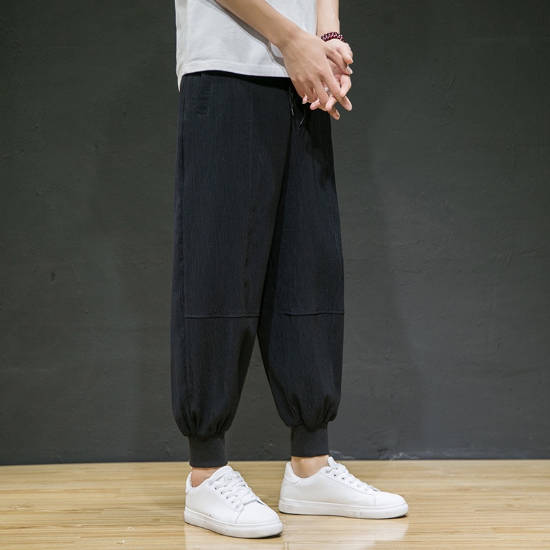 Hot Summer Men39s New Ice Silk Cotton Linen Loose Bloomers Chinese ...