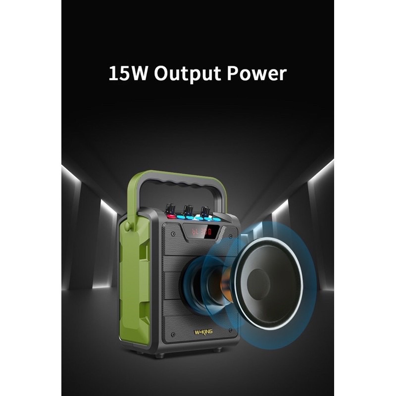 W-king H2S ลำโพงบลูทูธ กำลังขับ15W เบสแน่น มี FM Bluetooth Speaker ...