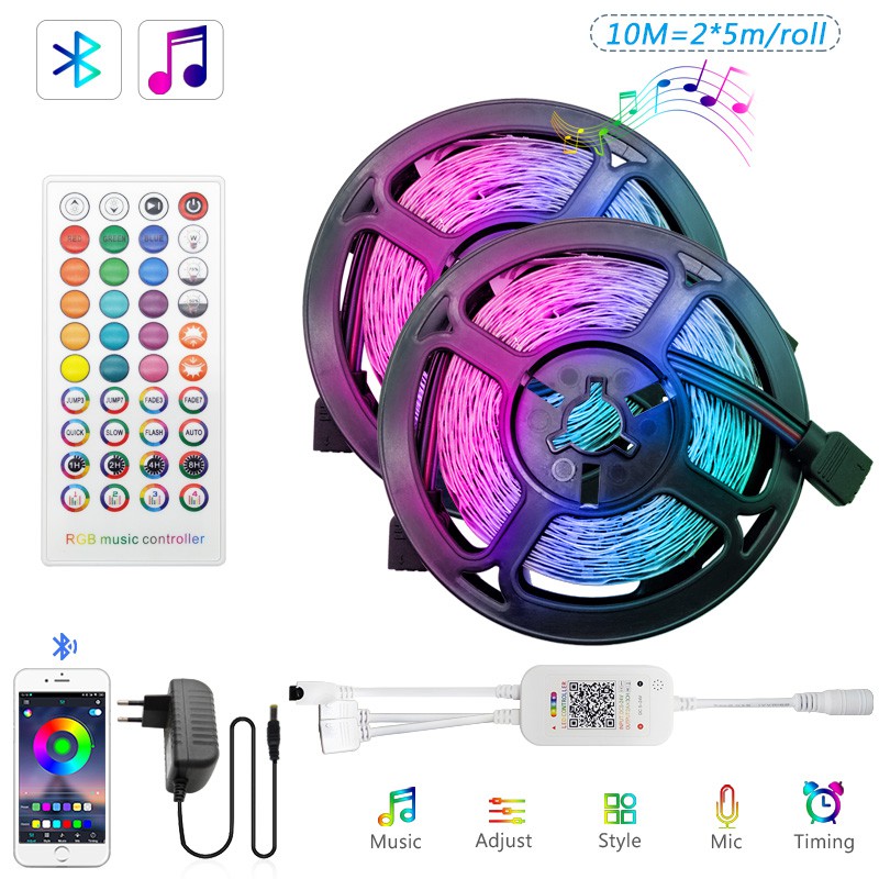 Led Strip 5050 RGB Light DC12V 5m 10m 15m Flexible Decorative Lampu ...