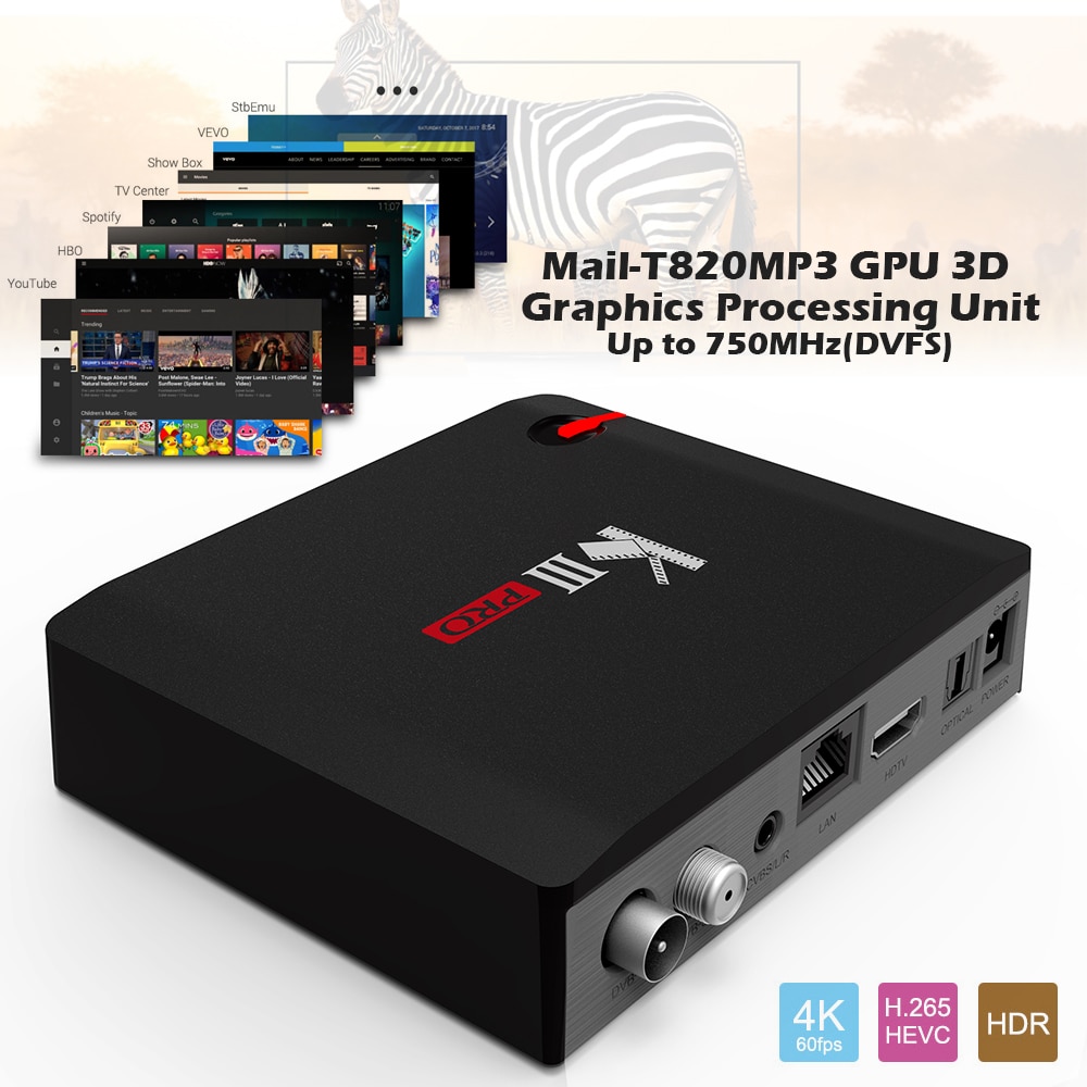 MECOOL KIII PRO Amlogic S912 Android TV Box 3GB 16GB DVB-S2 DVB-T2 DVB ...