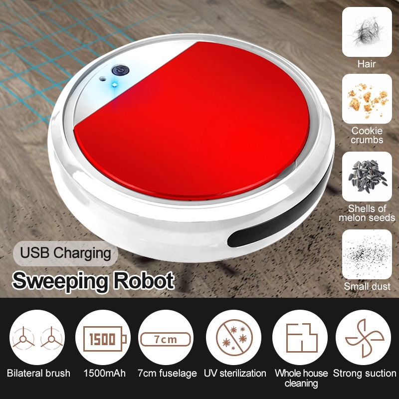 (Authentic)7-in-1 Smart Sweeping Robot Vacuum UV Disinfection Small ...