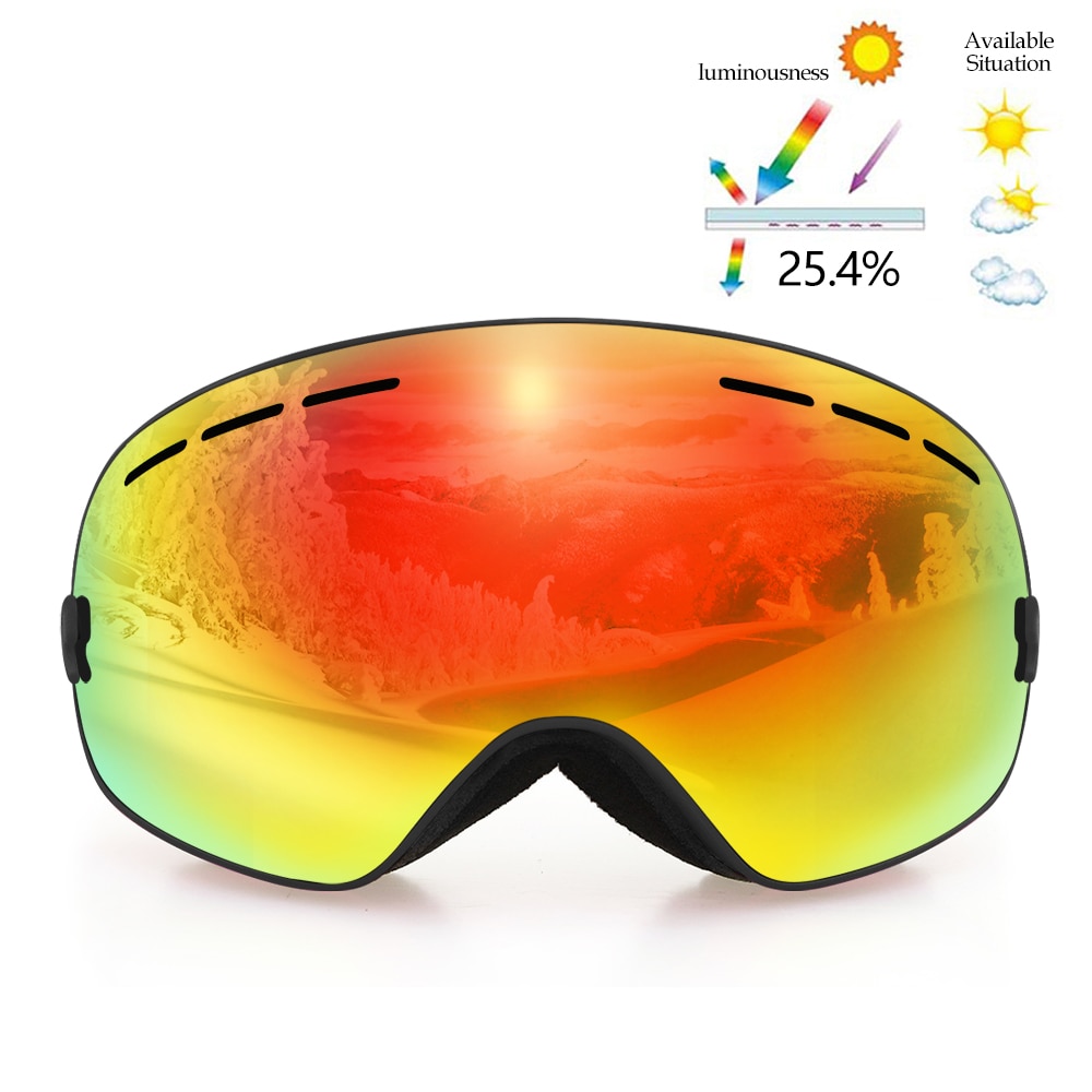 COPOZZ brand ski goggles 2 layer lens anti-fog UV400 day and night ...
