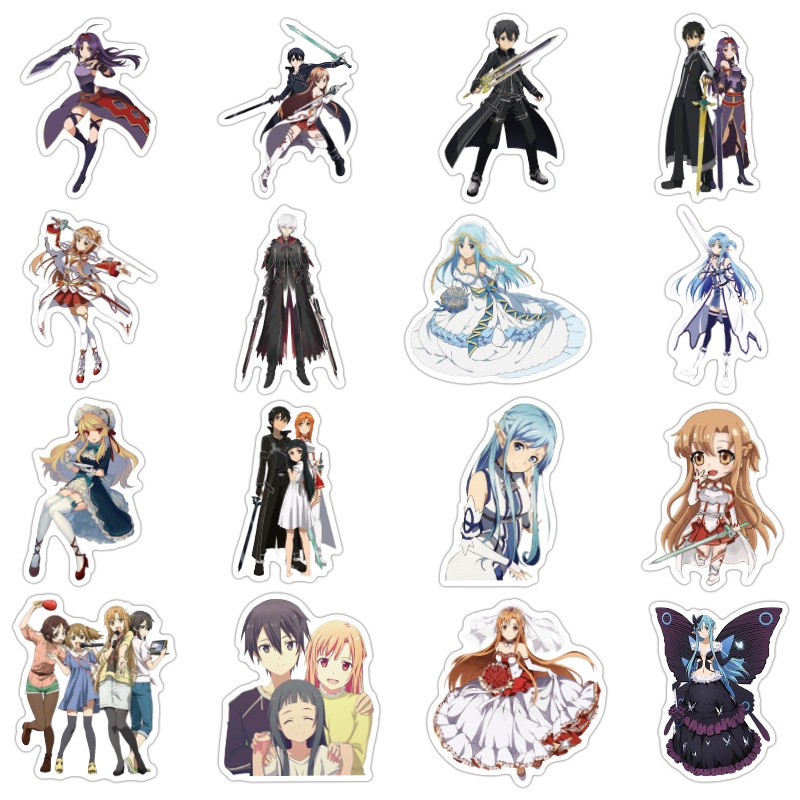 Motorcycle sticker SAO Anime gifts Asuna 50pcs Sword Art Online ...