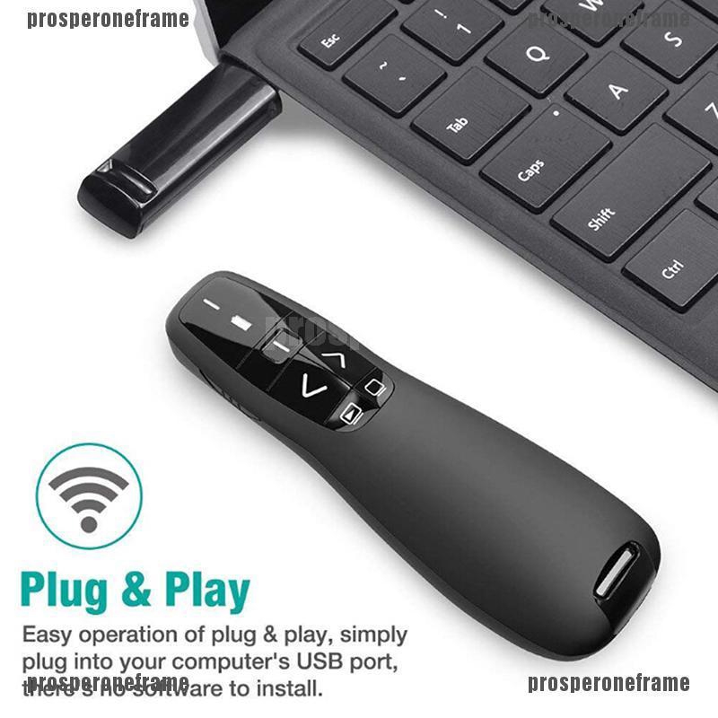 1Set Wireless R400 receiver PPT presenter laser pointer remote control ...