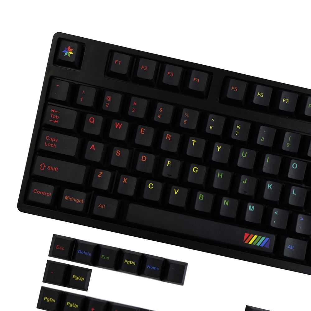 แป้นพิมพ์คอมพิวเตอร์ 1 Set GMK Midnight Rainbow Keycaps PBT Dye ...