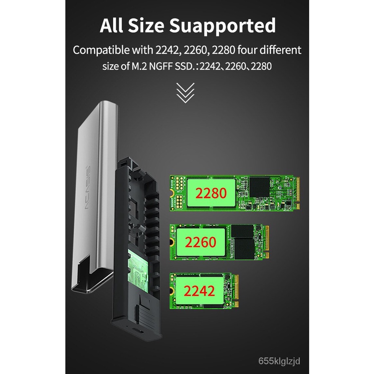 ACASIS SSD Case M.2 Enclosure USB 3.0 Type C Micro USB External Mobile ...