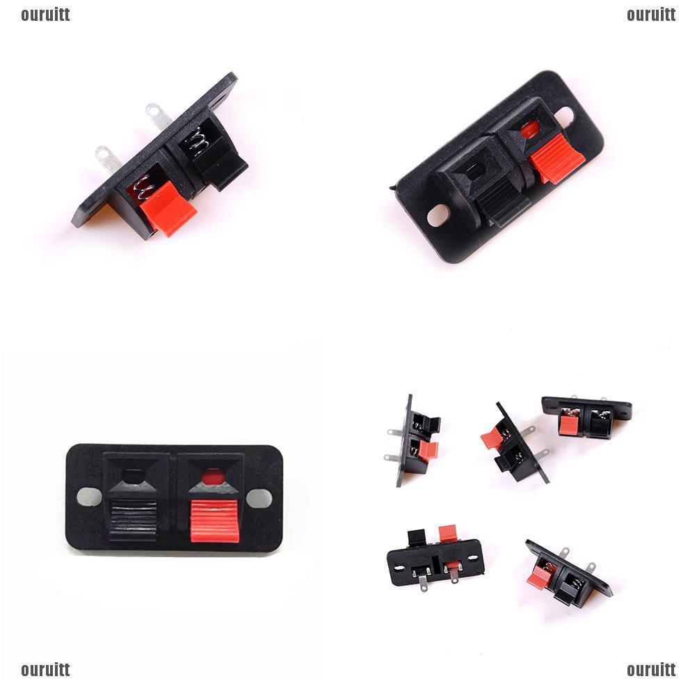 5 Pcs Red Black Single Row 2 Positions Push in Jack Speaker Terminal ...