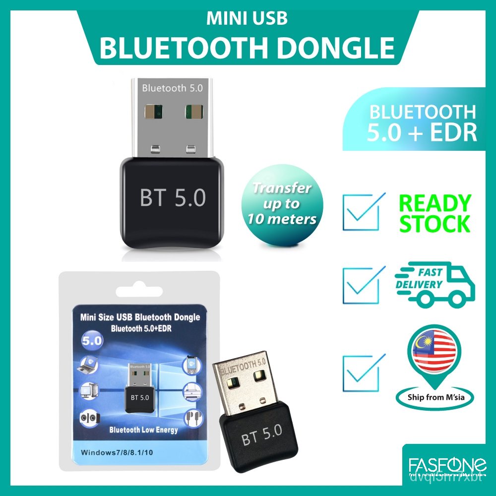 2021USB Bluetooth Dongle Mini Wireless Adapter V5.0 Dual Mode Music ...