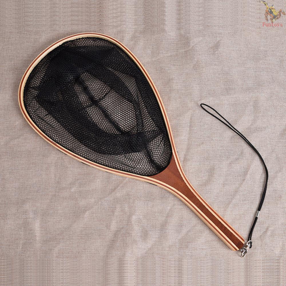 FUN.T Portable Lightweight Fly Fishing Landing Net Wooden Handle Frame ...