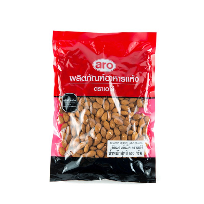 อัลมอนด์เม็ด ตราเอโร่ ขนาด 500กรัม/ห่อ aro WHOLE ALMOND | Shopee Thailand