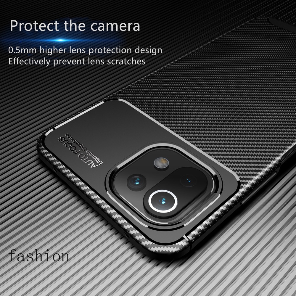 เคสโทรศัพท์คาร์บอนไฟเบอร์กันกระแทกสําหรับ Xiaomi 11 Lite 11 Pro 11 ...
