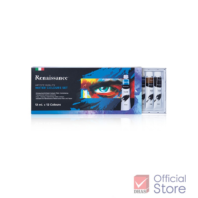 Renaissance สีน้ำ ชุดสีน้ำ 12 สี 12 มล. จำนวน 1 กล่อง - dhas_official ...