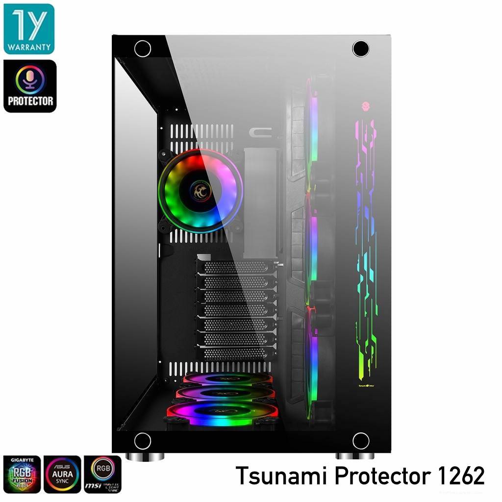 Tsunami Protector VISION 1262 Sound Sync ARGB Tempered Glass+12CM ARGB ...