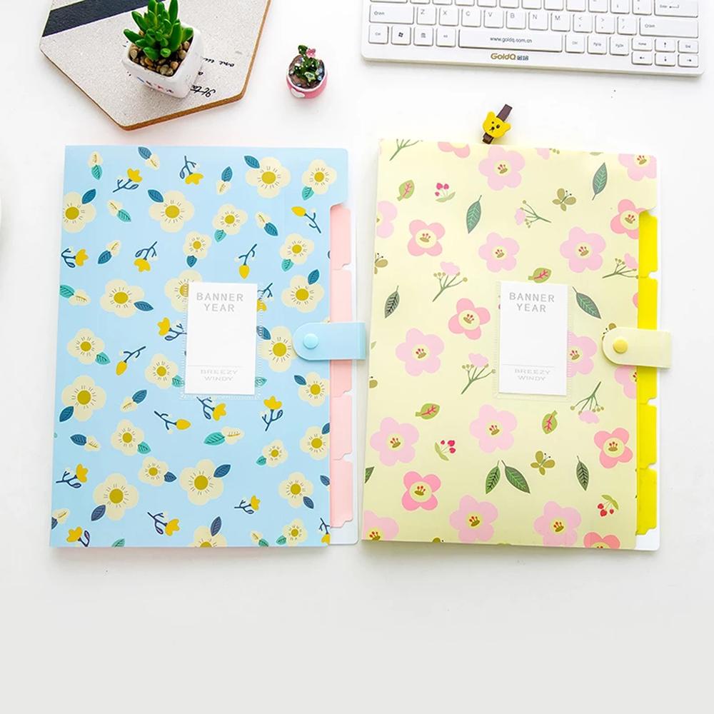 QUILLAN Multi-Function File Folder School Supplies Floral File Folders ...