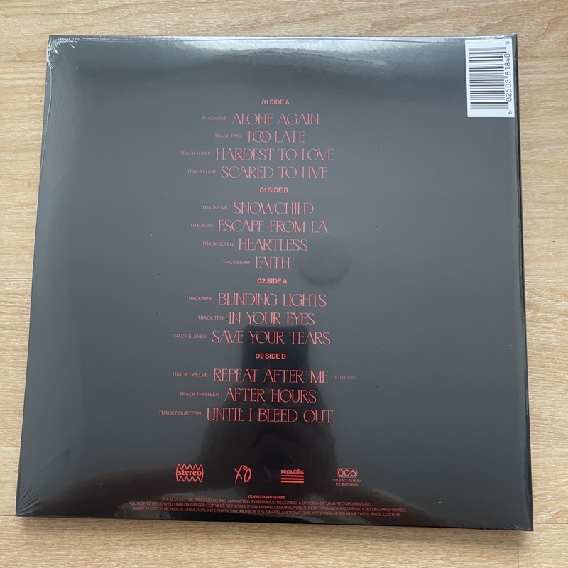 แผ่นเสียง the Weeknd After Hours black vinyl 2 Vinyl LP Album แผ่นเสียง ...