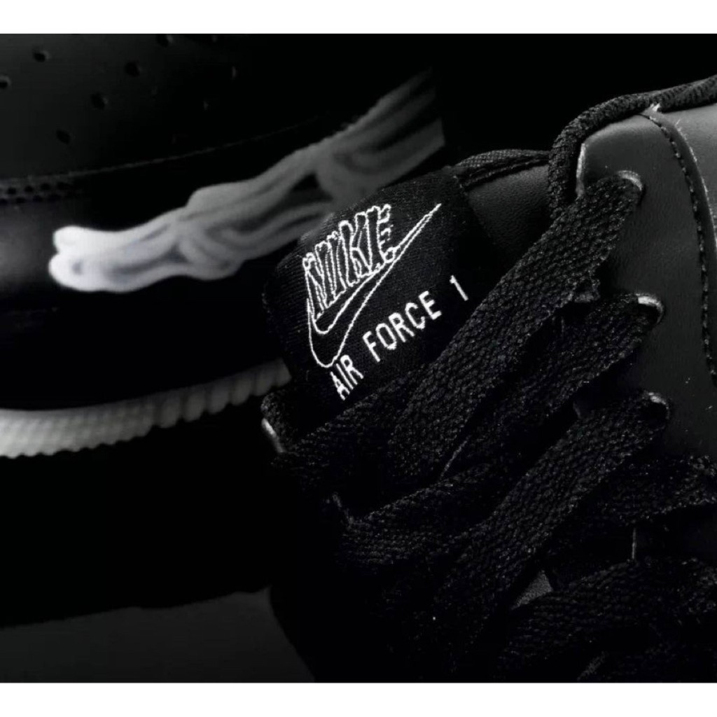 Spot Nike Air Force 1 Skeleton Halloween Black Skeleton Black Feet ...