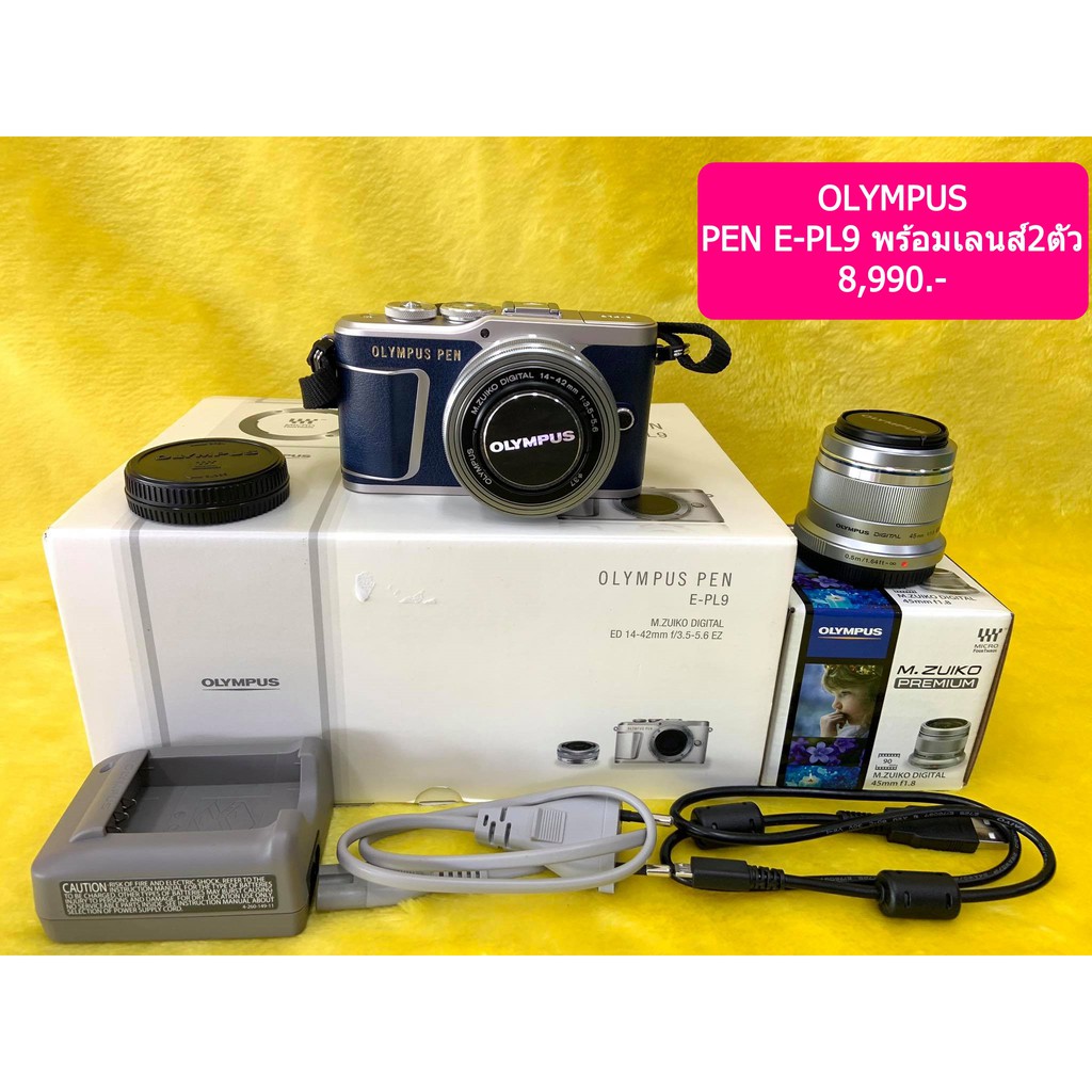 กล้อง Olympus PEN E-PL 9 สีน้ำเงิน พร้อมเลนส์ 2ตัว ความละเอียด 16.1 ถ่ายวีดีโอ 4K ใช้งานปกติทุก ...