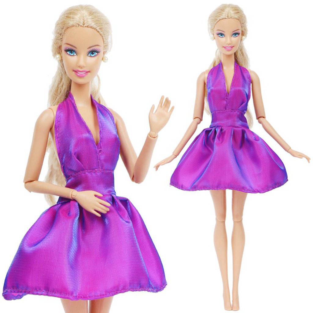 #freesfâ˜œâœ•â™ˆ10Pcs Fashion Handmade Barbie Doll Party Dress Clothes ...