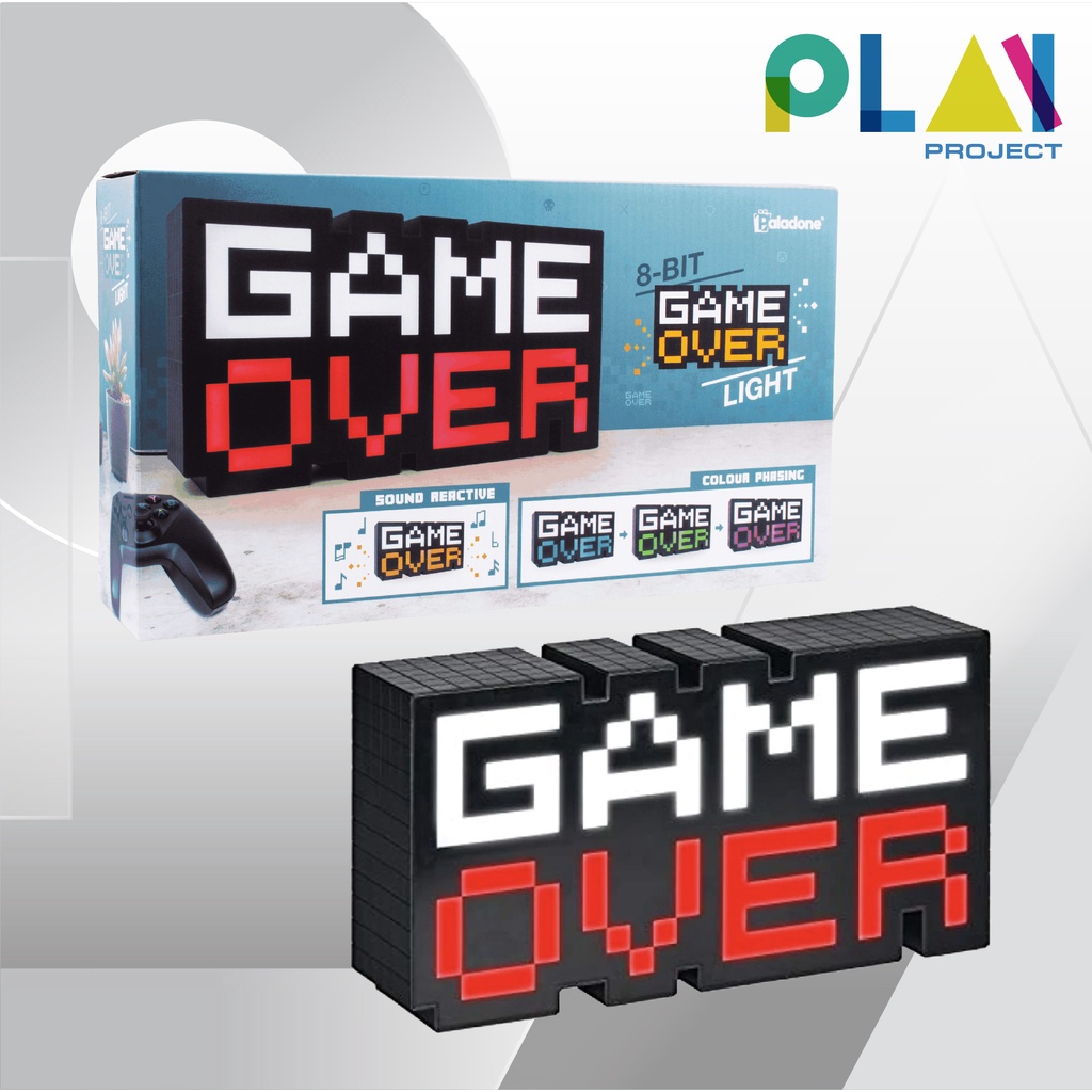 โคมไฟ Game Over 8-Bit Light LED เปลี่ยนสีได้ [มือ1] | Shopee Thailand