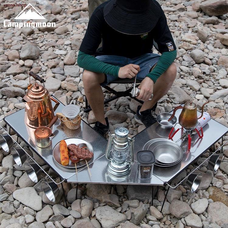 จัดส่งได้ตลอดเวลาโต๊ะตะแกรง Campingmoon T-230 | T-233 โต๊ะเหล็กพับ สีกากี สีดำ พร้อมกระเป๋าจัด ...