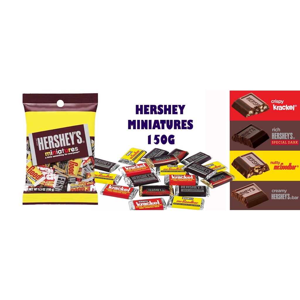 Hersheys Miniatures Chocolate Selection 150g รวมรส ห่อละ 18 ชิ้น ...
