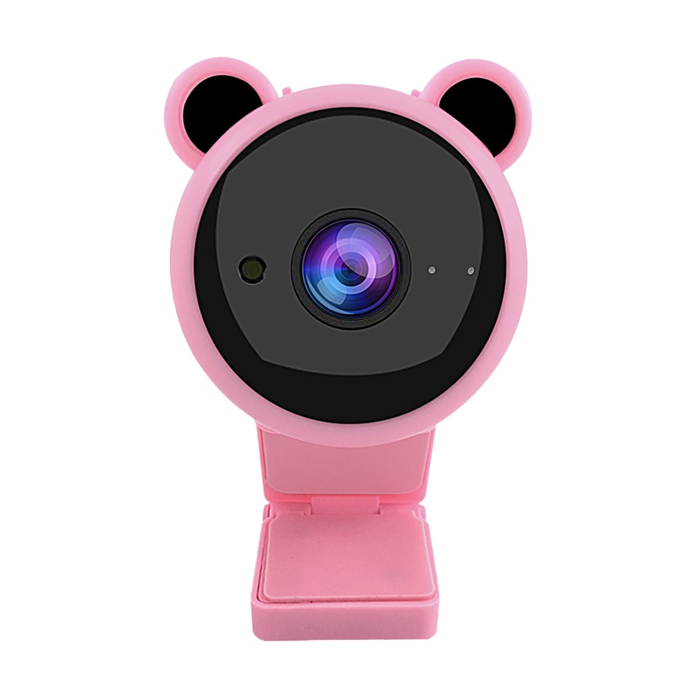 Pink Webcam 1080P HD Camera Focus Night Vision Built-In Microphone USB ...