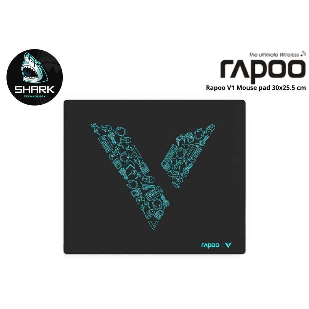 MOUSE PAD (เมาส์แพด) RAPOO V1 (BLACK) ขนาด 30x25.5 เซนติเมตร #แผ่น ...