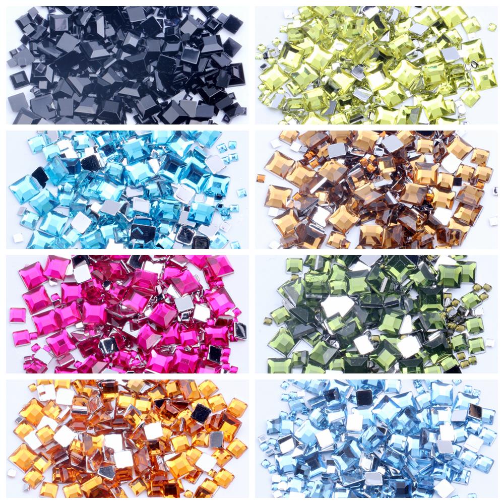 Nail Rhinestone FlatBack Stone Square 6mm 5000pcs Bulk Bag For Crafts ...