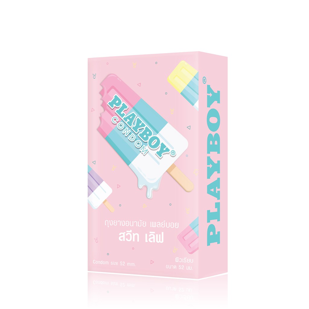 ถุงยาง อนามัย เพลย์บอย สวีท เลิฟ 6 เฉดกลิ่น ผิวเรียบ ขนาด 52 มม 4 กล่อง 48 ชิ้น Playboy Condom ...