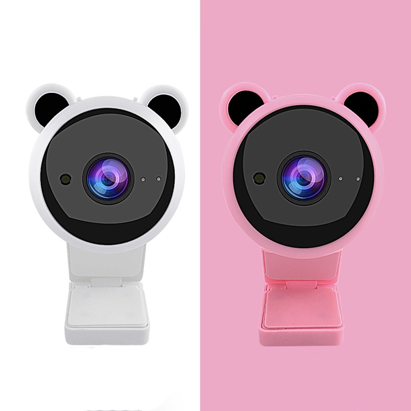 Pink Webcam 1080P HD Camera Focus Night Vision Built-In Microphone USB ...